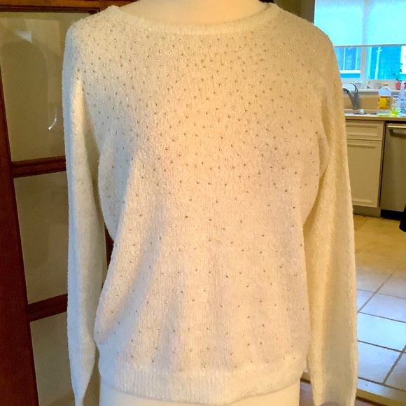 Rebecca Malone | Sweaters | Rebecca Alone Cream Sweater With Gold ...